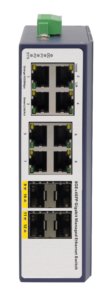 12-Port Industrial Gigabit Managed Layer 2 Ethernet Switch ...